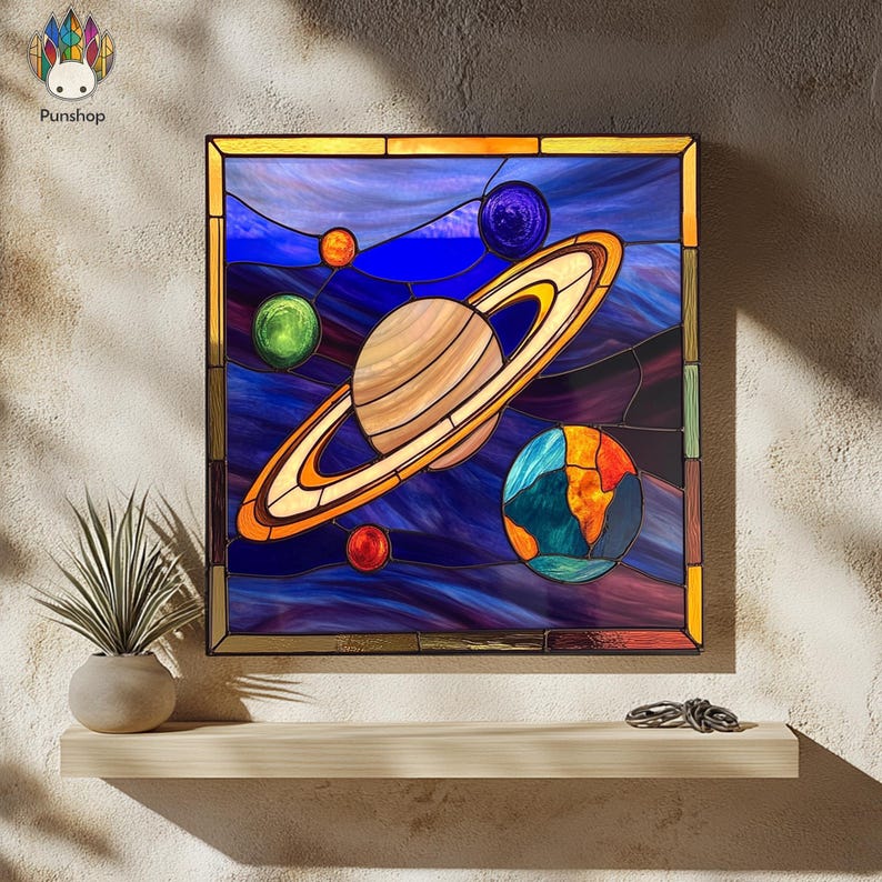 Digital Download Stained Glass Rainbow Space Suncatcher Cosmos Picture ...