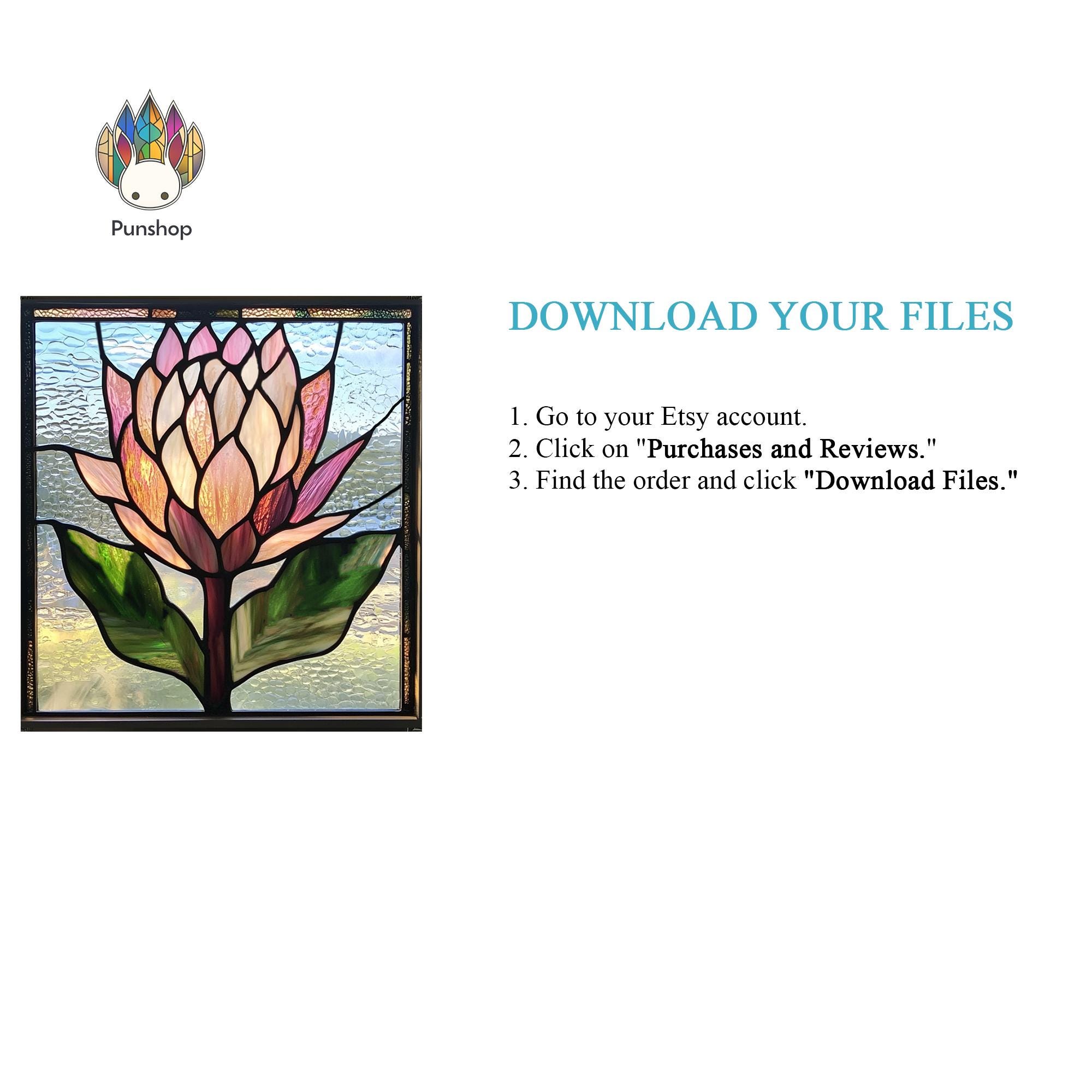 Digital Download PATTERNS South African Protea PUN160 , Diy Stained ...