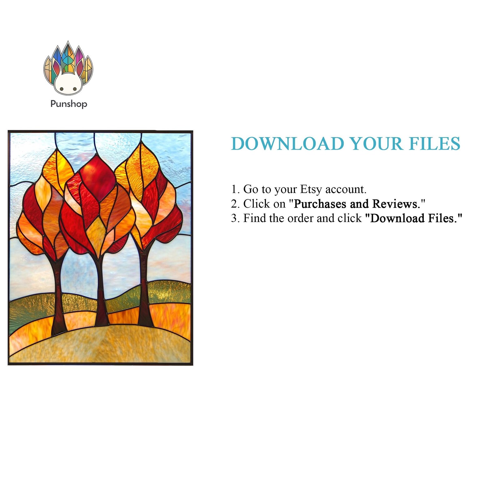 Digital Download Pattern Autumn Leaves Stained Glass Window Custom ...