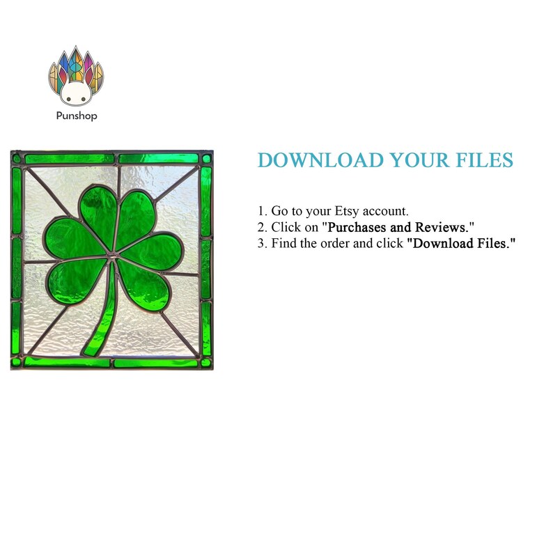 Digital Download Stained Glass Pattern Shamrock Stained Glass Pattern ...