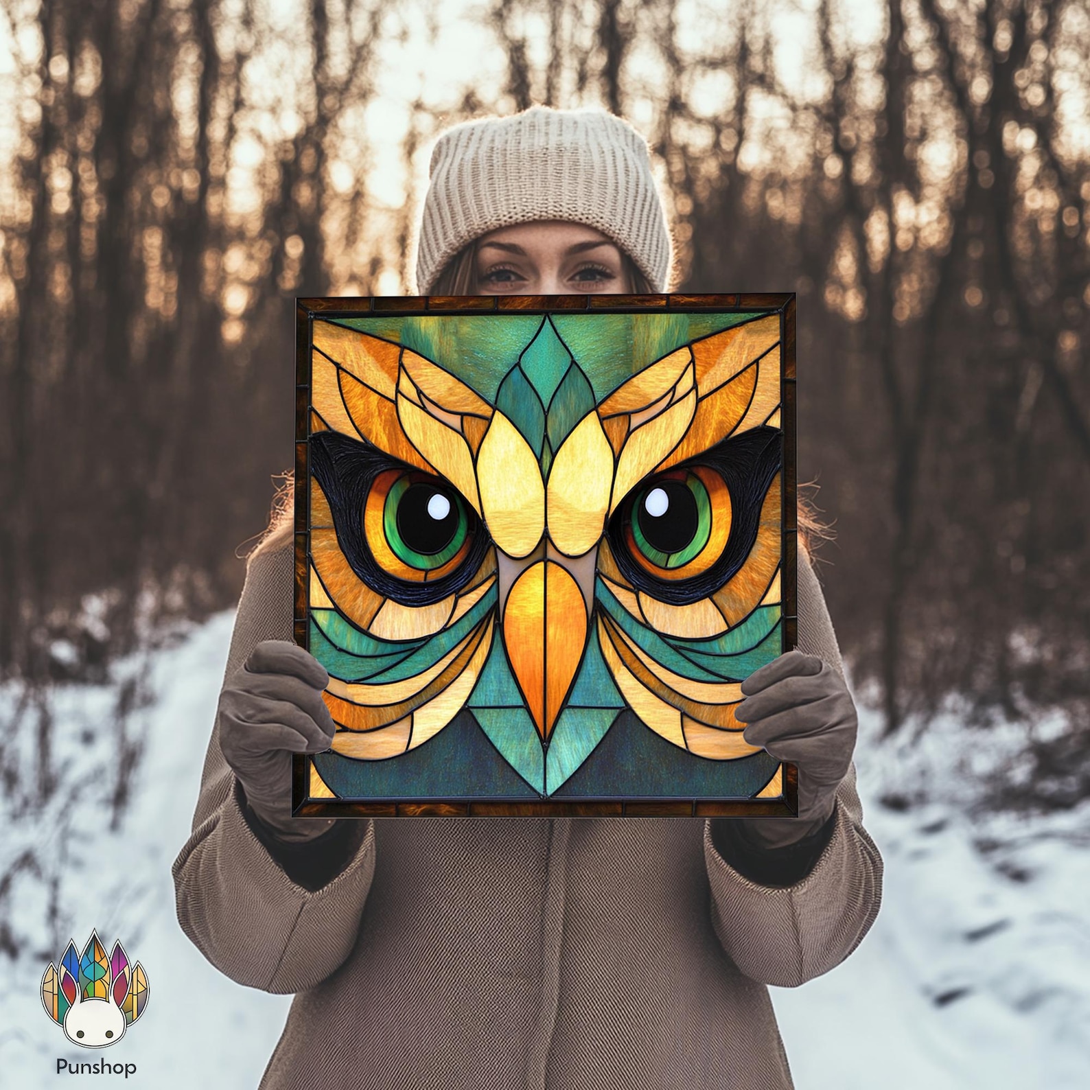 Digital Download Pattern Stained Glass Owl Eyes Stained Glass Pattern ...