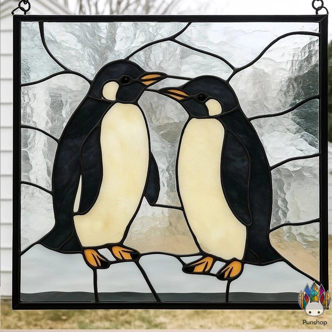 Digital Download Pattern Stained Glass Penguin Stained Glass NPUN329 ...