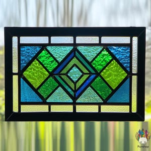 Digital Download Pattern Stained Glass Diamond Window Panel, Home Decor ...