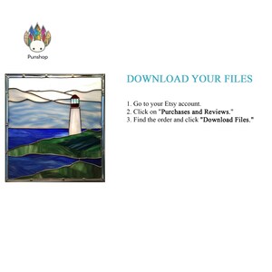 Digital Download Pattern Lighthouse PUN223 ,stained Glass Panel ...