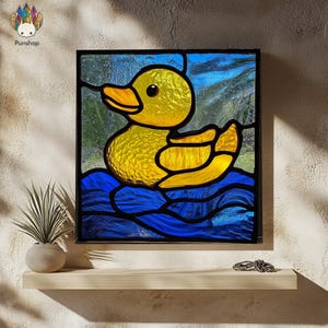 Digital Download Stained Glass Pattern Rubber Ducky Stained Glass ...