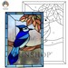 Pattern Blue Jay Stained Glass Pattern PDF – Bird With Autumn Leaves ...