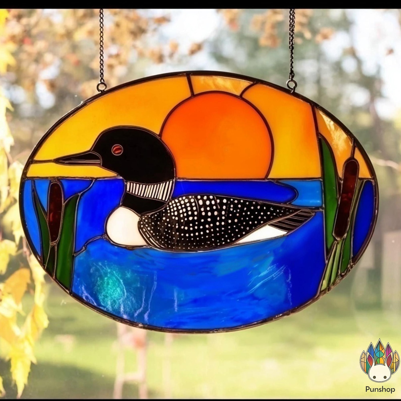 Digital Download Pattern NPUN412 Loon in Oval Wire Frame,diy Stained ...