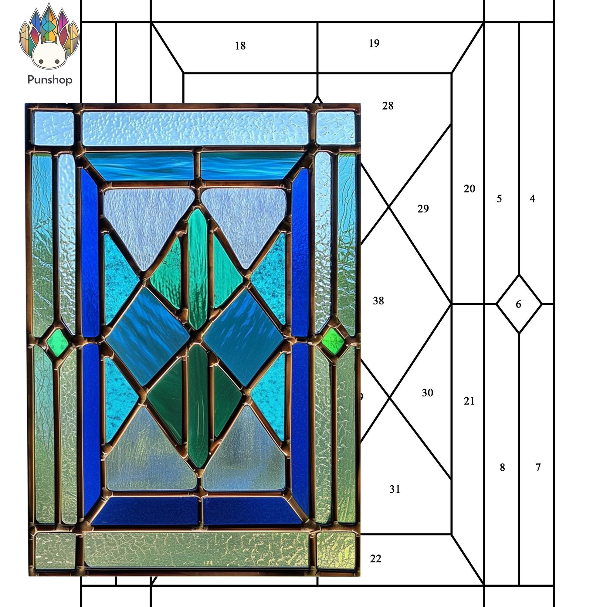 Digital Download Stained Glass Pattern Prairie Style 2 Stained Glass ...