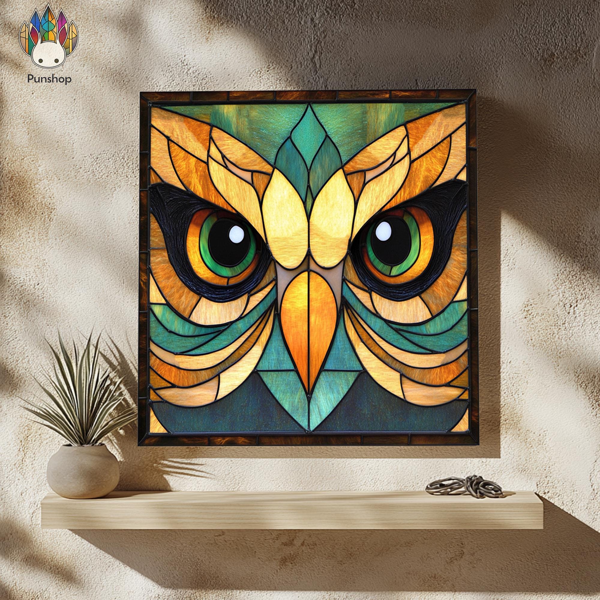 Digital Download Pattern Stained Glass Owl Eyes Stained Glass Pattern ...