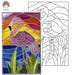 PUN727 DIY Stained Glass Flamingo Pattern, Tropical Sunset Bird Digital ...