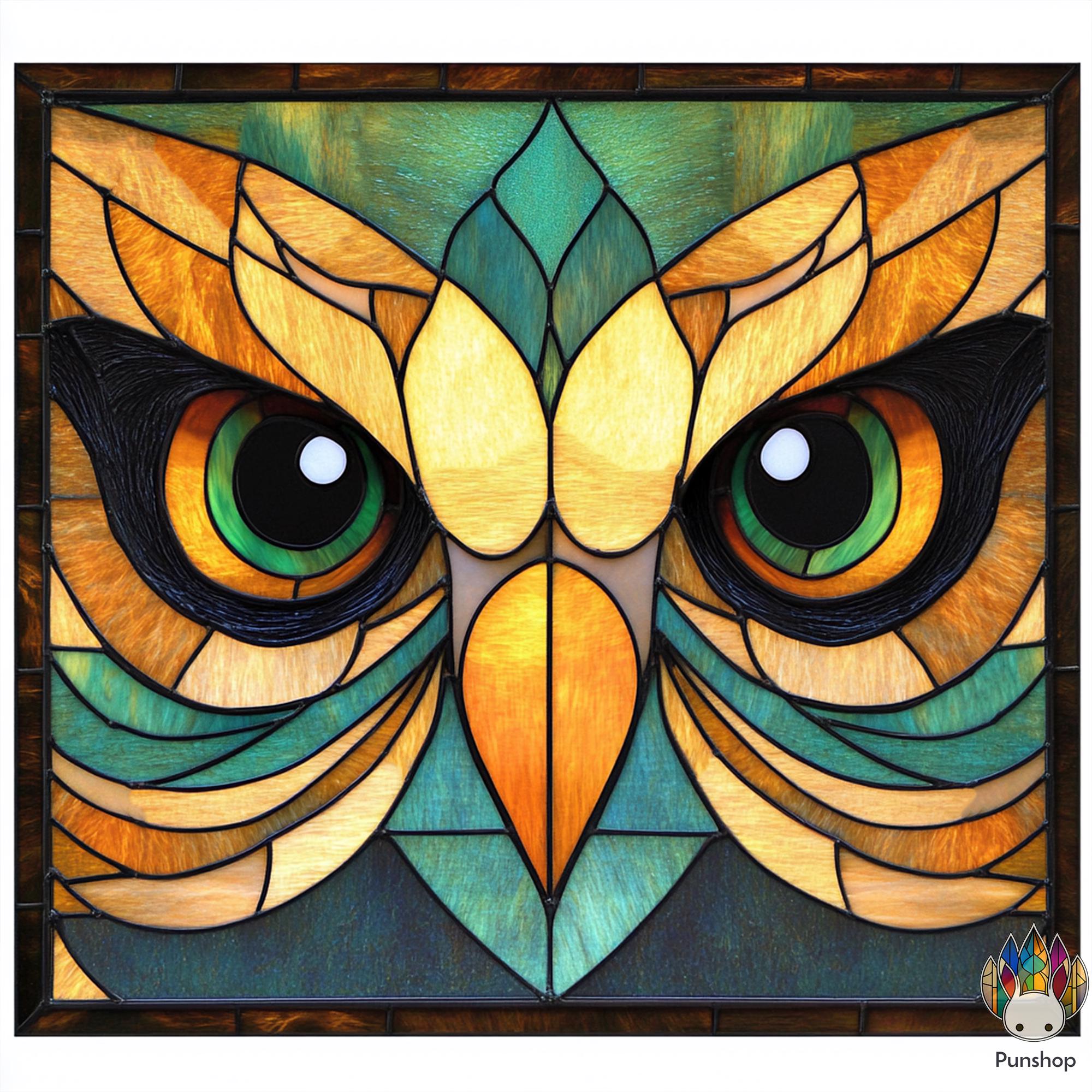 Digital Download Pattern Stained Glass Owl Eyes Stained Glass Pattern ...