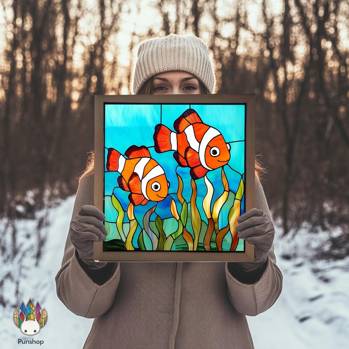 STAINED Glass Pattern,orange Nemo Fish PUN74 , Diy Stained Glass Easy ...