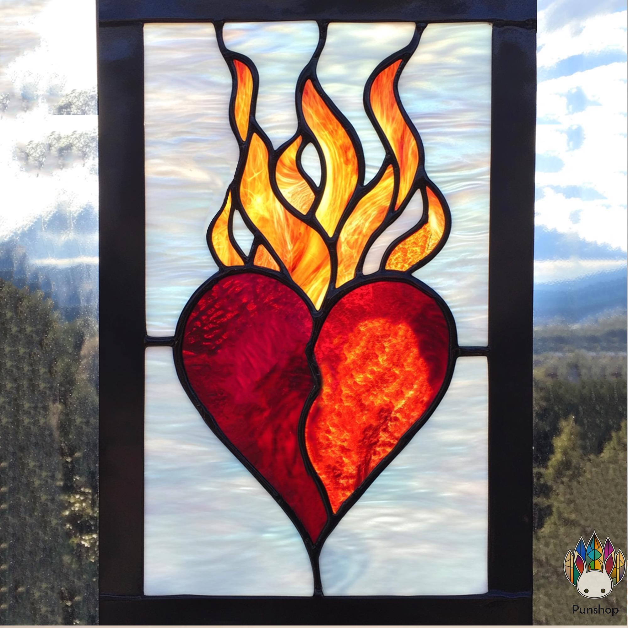 Digital Download Pattern Sacred Heart PUN120 ,modern Suncatcher, Diy ...