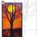 Digital Download Stained Glass Pattern Autumn Trees Against Orange Sky ...