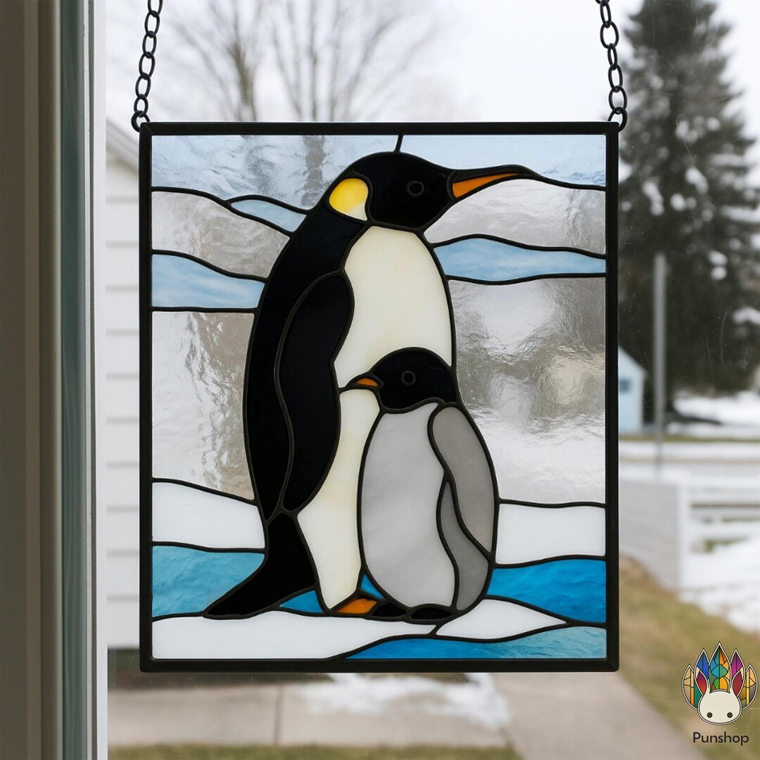 Digital Download Pattern Stained Glass Penguin Stained Glass NPUN328 ...