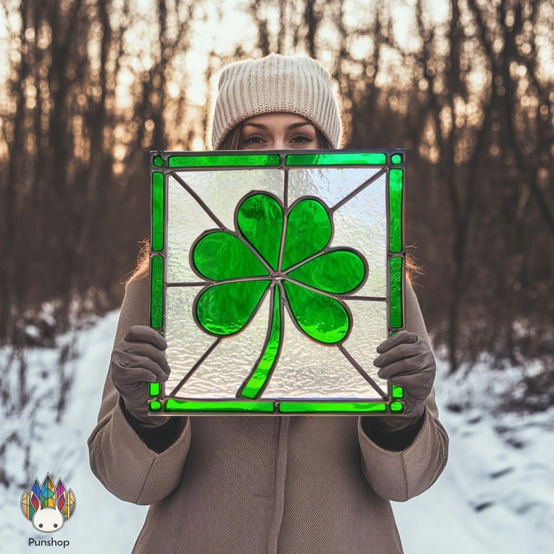 Digital Download Stained Glass Pattern Shamrock Stained Glass Pattern ...