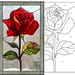 Digital Download PATTERNS Stained Glass Red Rose PUN56 , Diy Stained ...