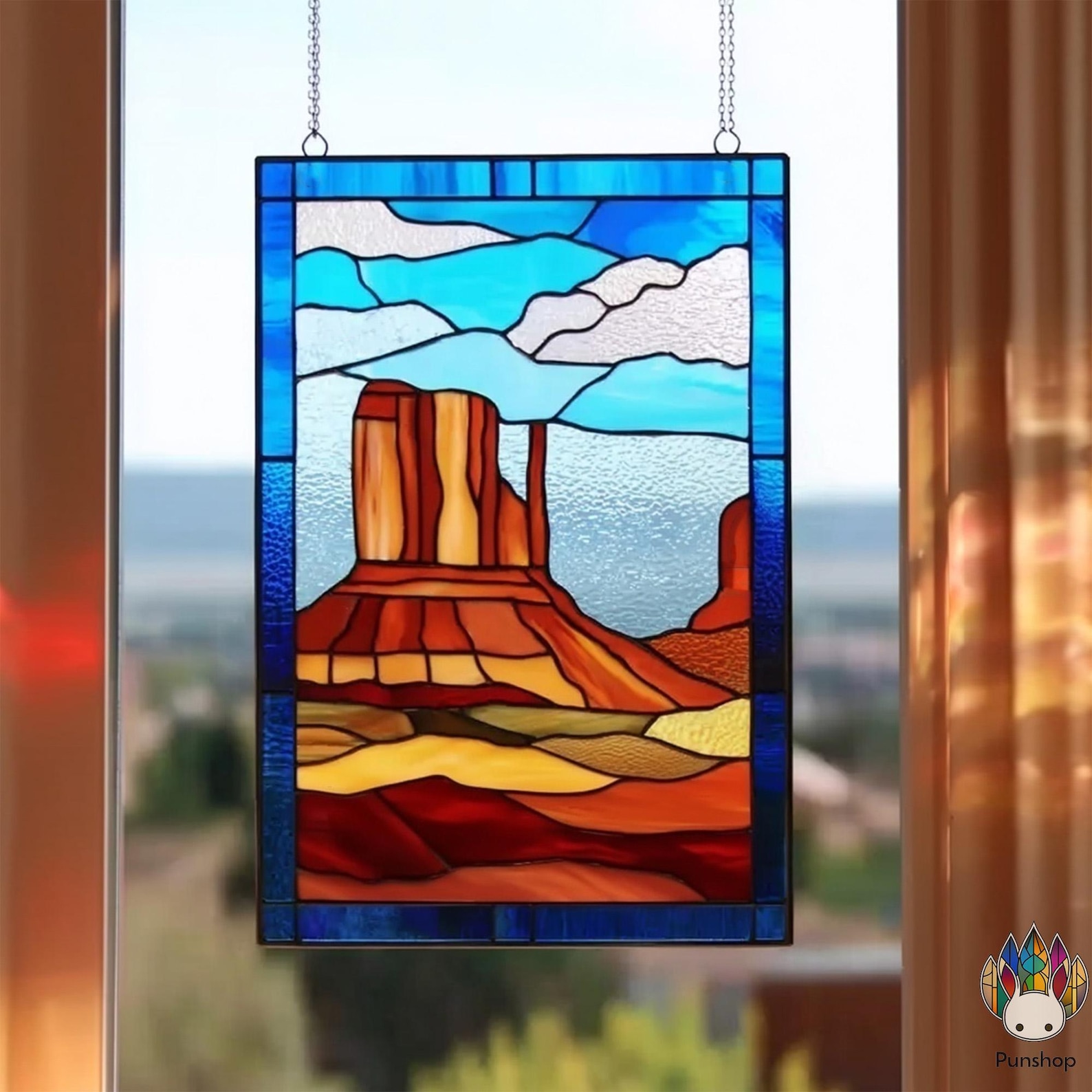 Pattern Digital Download PUN633 Stained Glass Desert Landscape Pattern ...