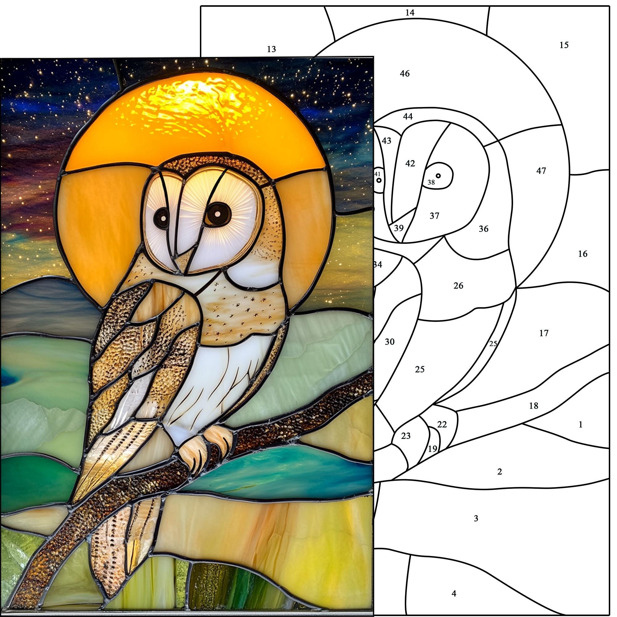 Digital Download Pattern Stained Glass Owl Eyes Stained Glass Pattern ...
