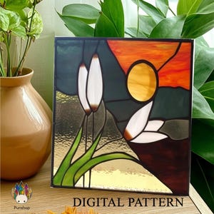 Digital Download Pattern Sunset Scene With Reeds and Lake PUN248 , Diy ...