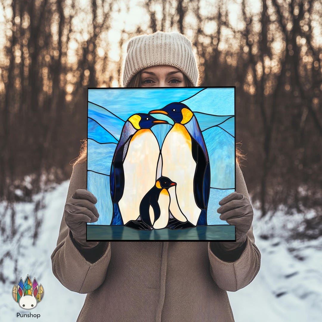 Digital Download Pattern Stained Glass King Penguin Stained Glass PUN22 ...
