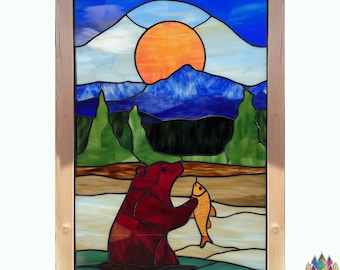 Salmon Stained Glass - Etsy