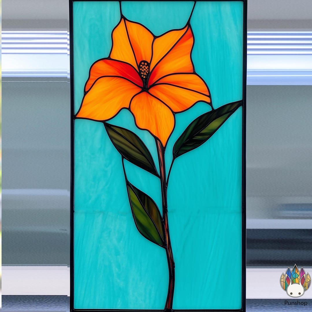 Digital Download Pattern Hibiscus PUN225 , Diy Stained Glass Easy ...