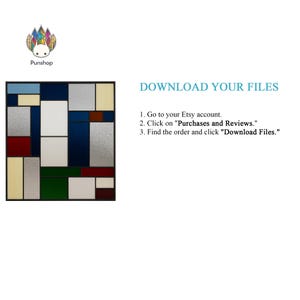 Digital Download Pattern Stained Glass Window Panels - Stained Glass ...
