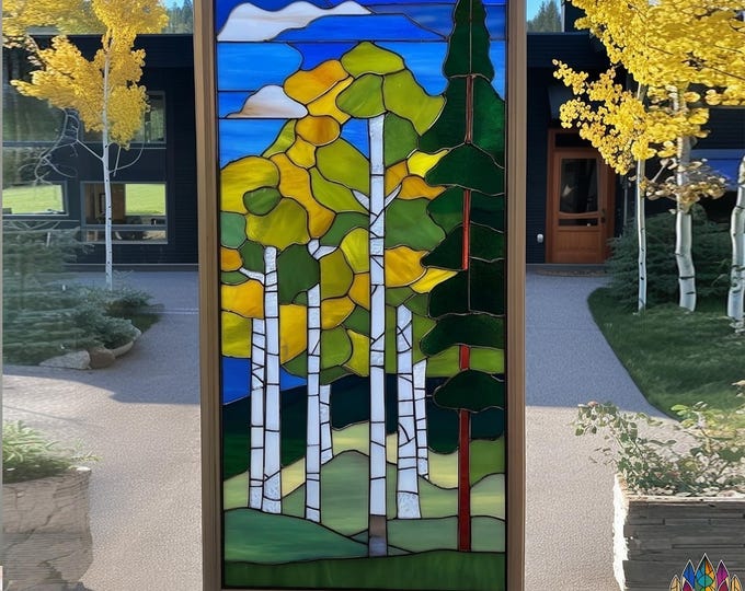 Forest Stream Stained Glass Pattern PDF Digital File- Circle and ...