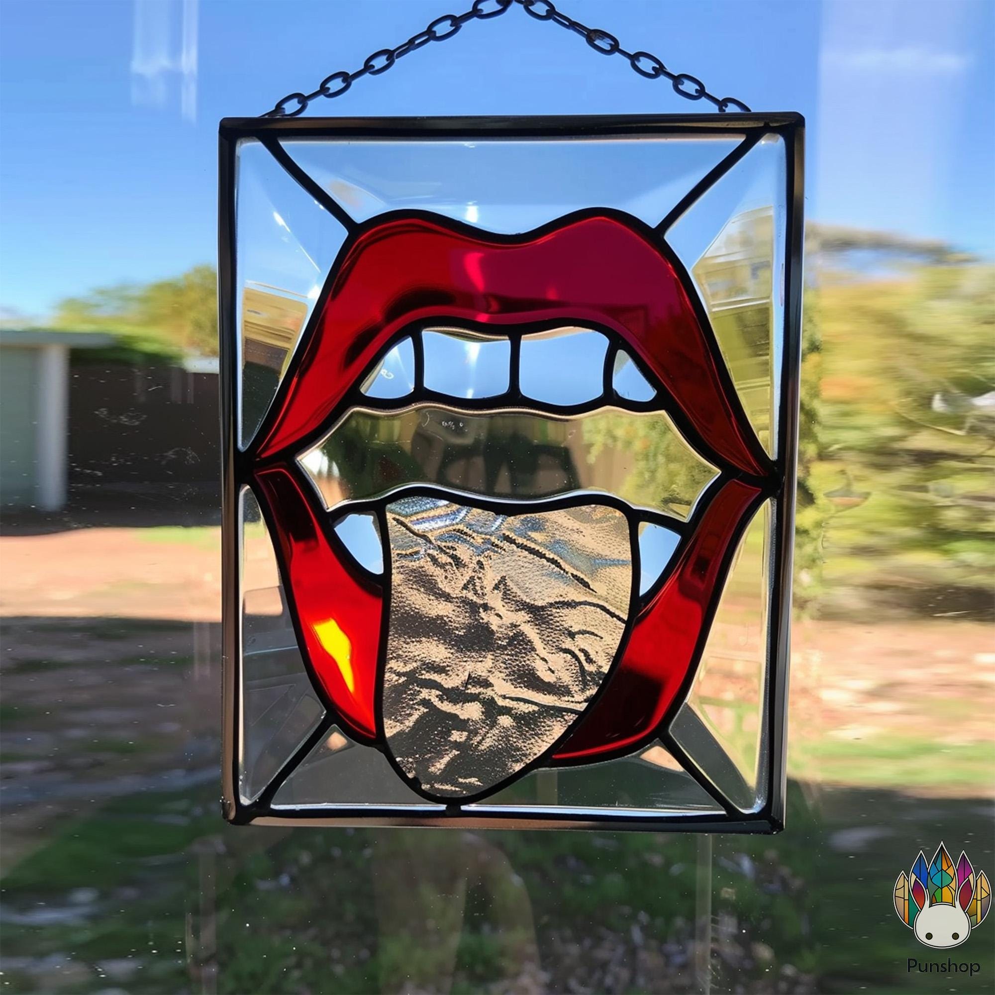 Digital Download NPUN489 Stained Glass Pattern Lips , Vintage Flower ...