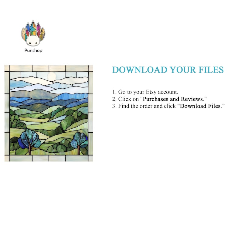 Pattern Mountain Landscape Stained Glass Suncatcher PUN 11 , Diy ...