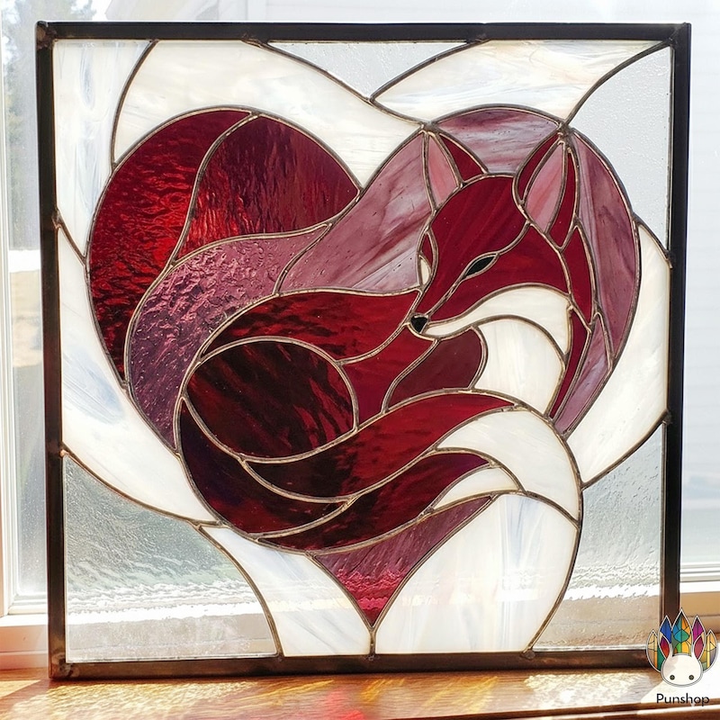 Fox Heart Stained Glass - Etsy