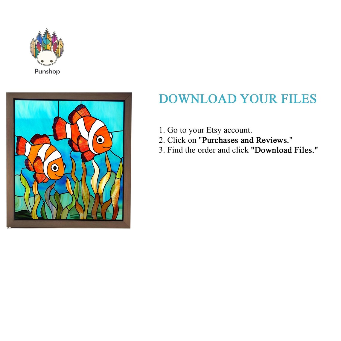 STAINED Glass Pattern,orange Nemo Fish PUN74 , Diy Stained Glass Easy ...
