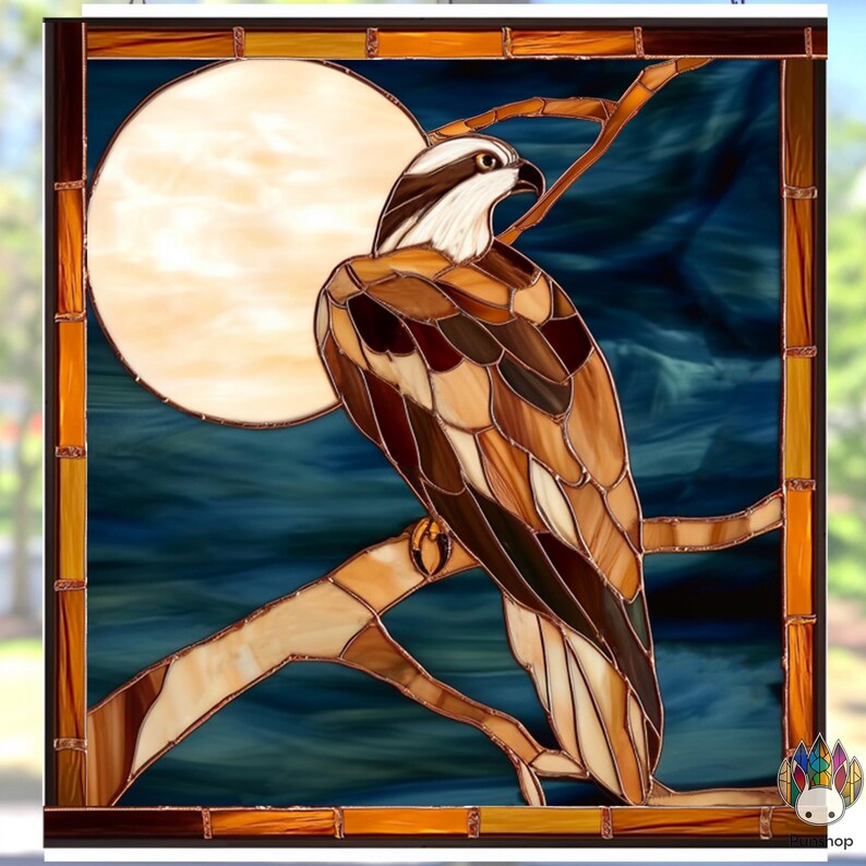 Digital Download Pattern Stained Glass Osprey , Stained Glass Window ...
