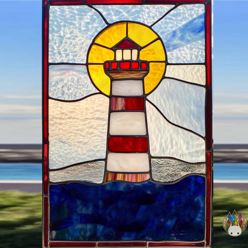 Digital Download Pattern Lighthouse PUN 207 ,stained Glass Panel ...