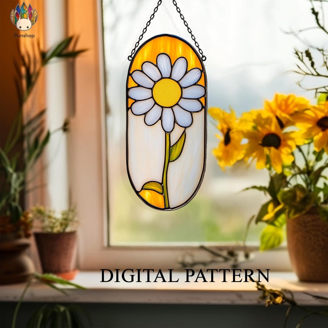 Digital Download PATTERNS Stained Glass Daisy , Diy Stained Glass Easy ...