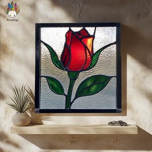 Digital Download PATTERNS Stained Glass Rosebud Stained Glass With ...