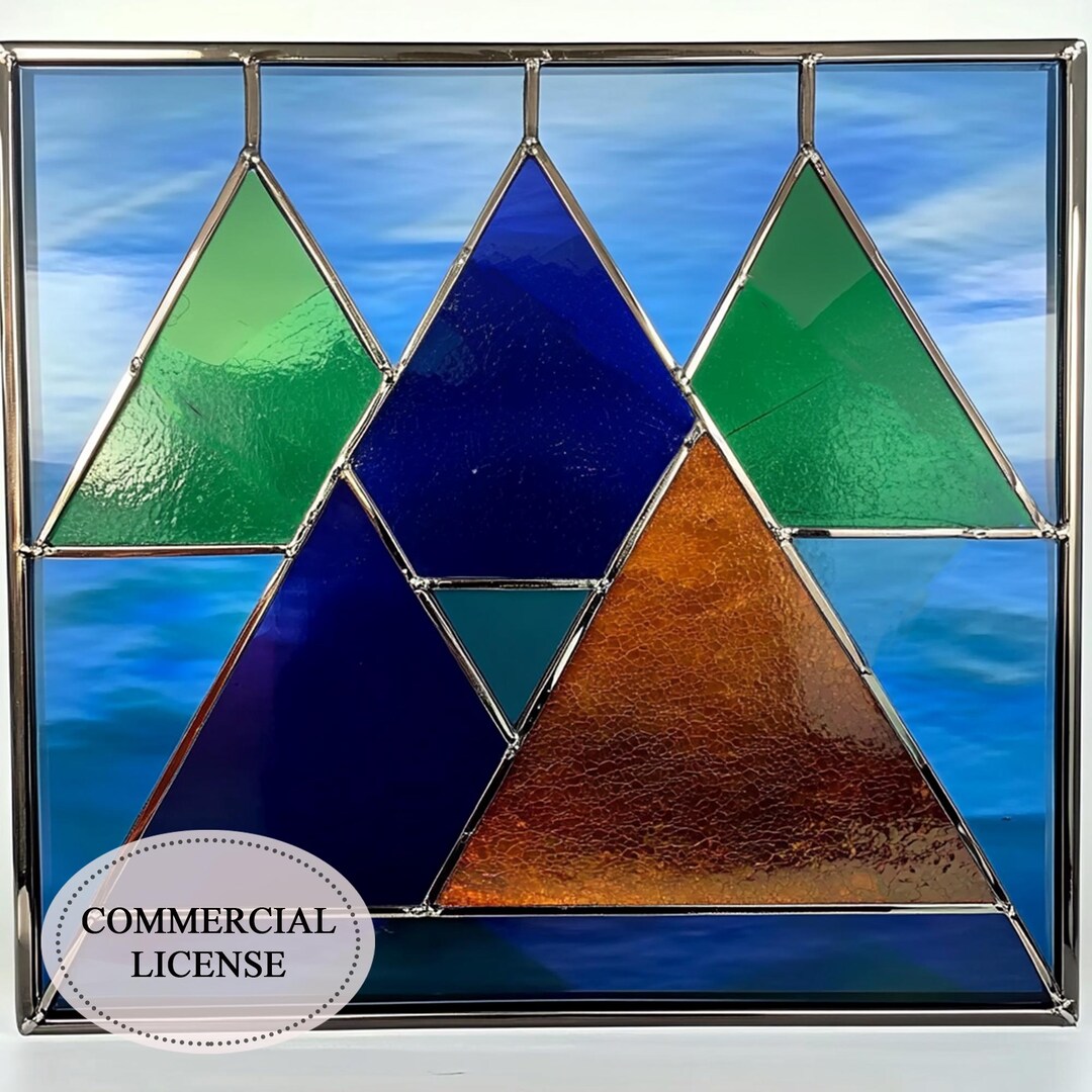 Pattern Stained Glass Abstract Triangle Stained Glass Panel PUN252 ...