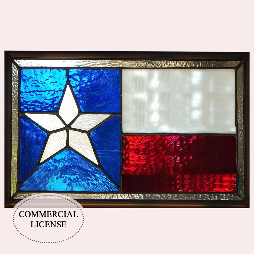 Digital Download Texas Flagstained Glass Panel PUN250 , Diy Stained ...