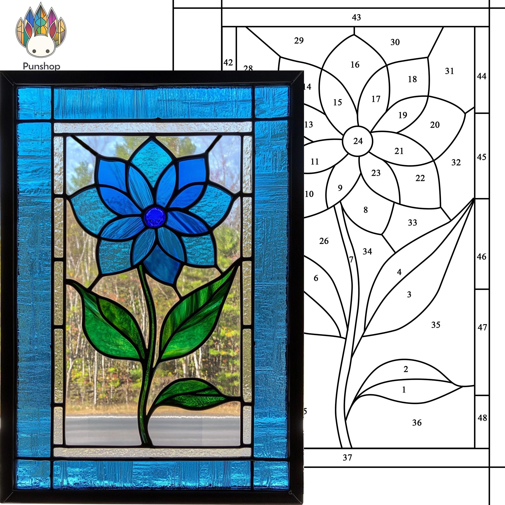 Digital Download PATTERNS Blue Flowers in Stained Glass. Download Ready ...