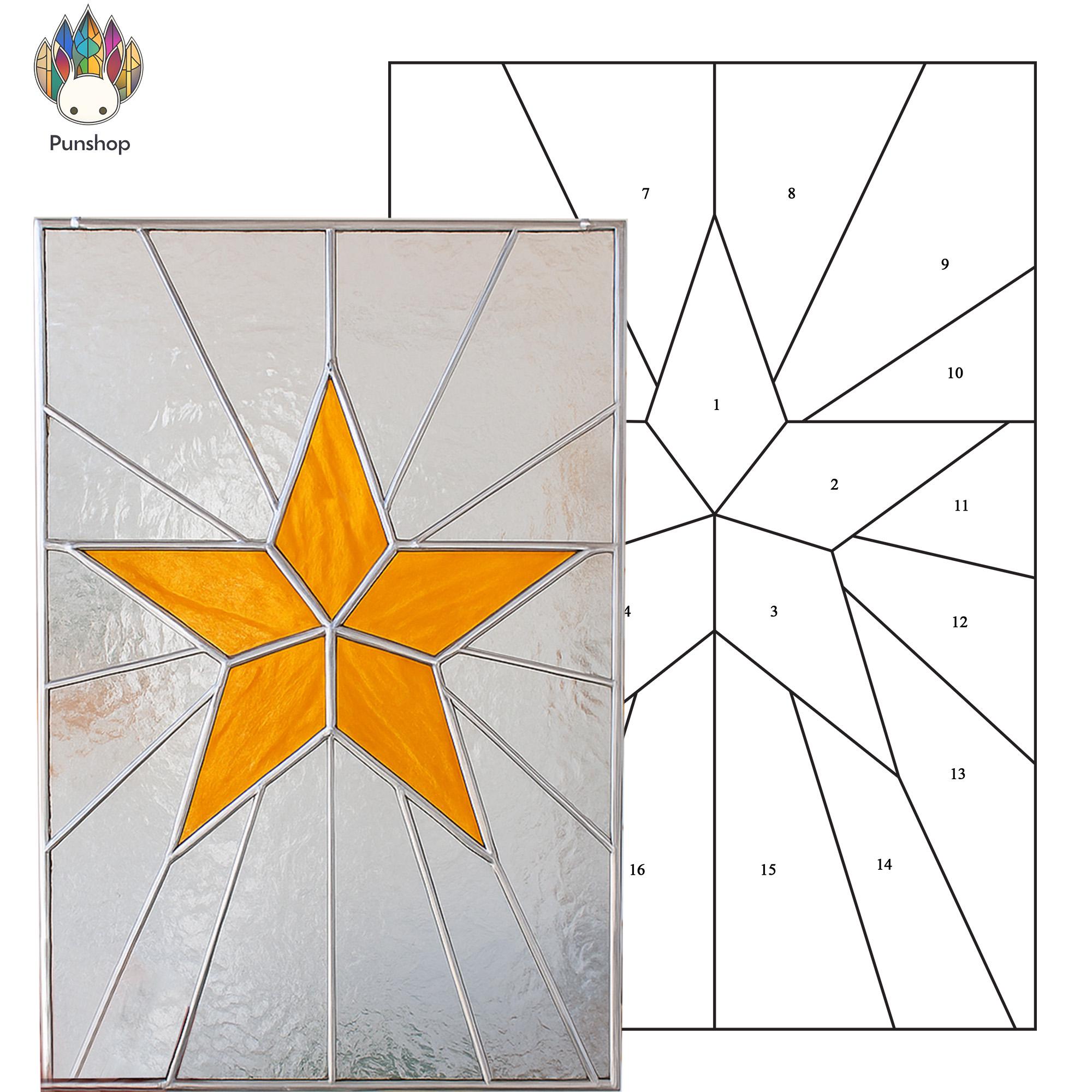 Digital Download PATTERNS Stained Glass Artwork NPUN316 Star of Hope ...