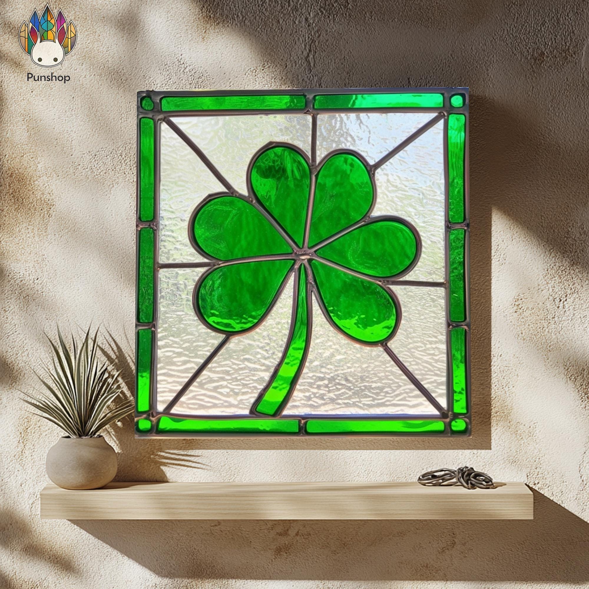 Digital Download Stained Glass Pattern Shamrock Stained Glass Pattern ...