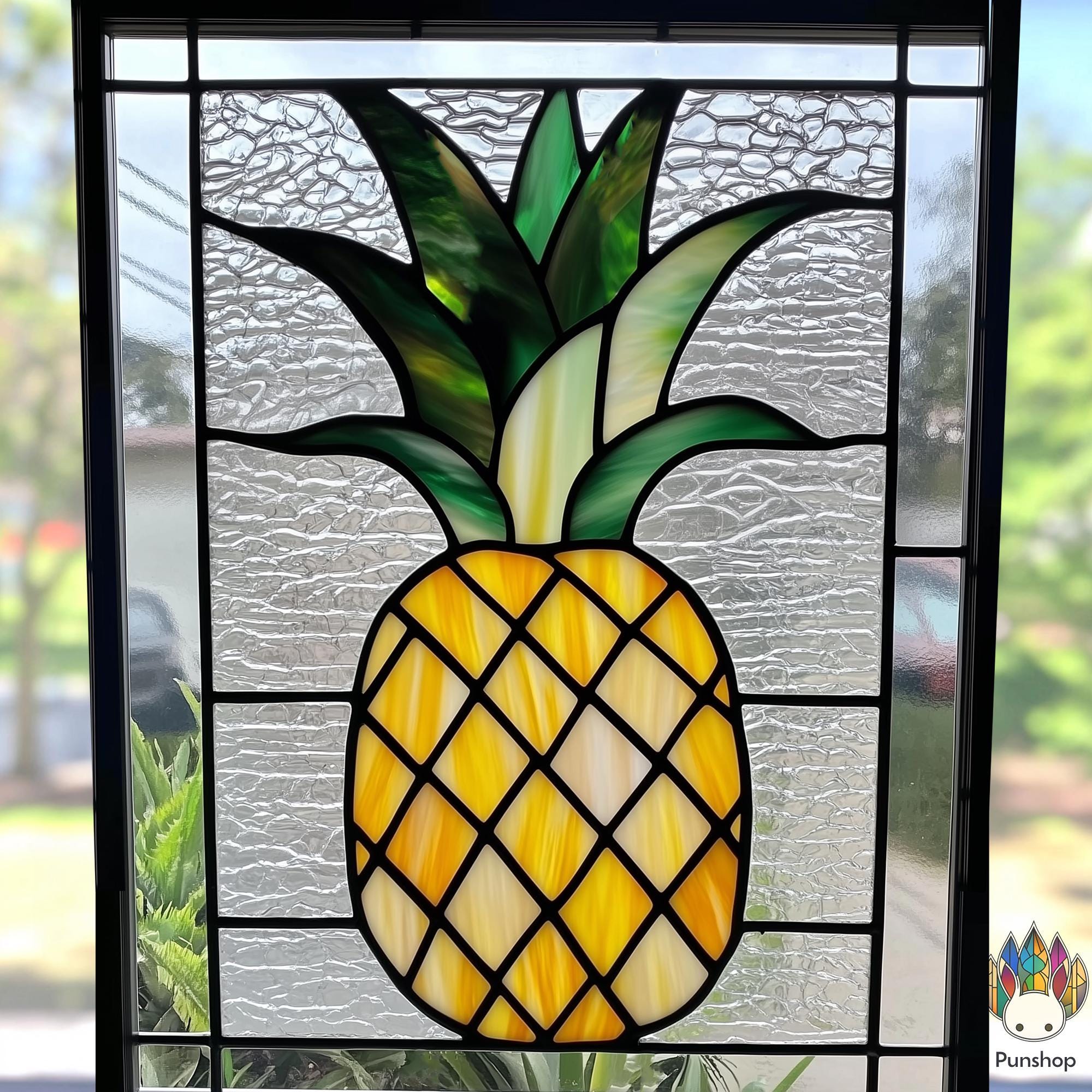 Digital Download PATTERNS Pineapple Stained Glass Panel - Art Glass ...