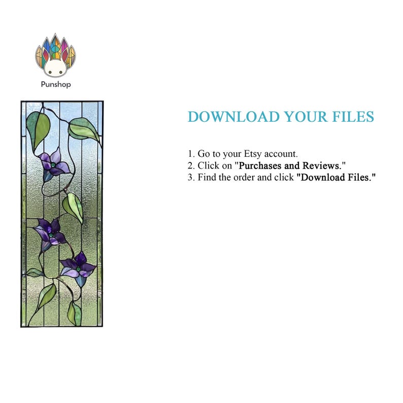 NPUN507 Stained Glass Pattern - Purple Flower Stained Glass Panel ...
