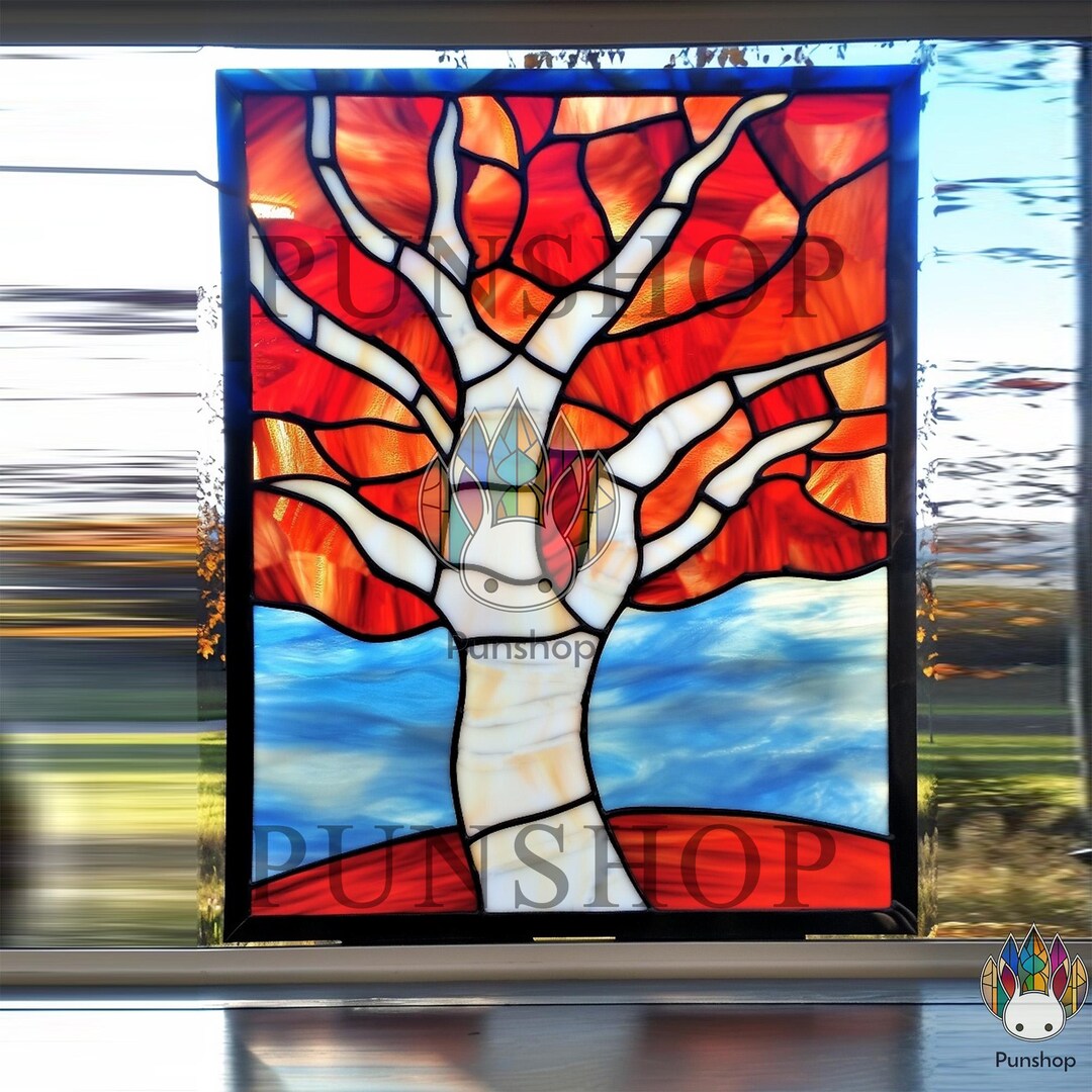 Digital Download PUN572 Aspen Tree Stained Glass Pattern, Fall Canopy ...