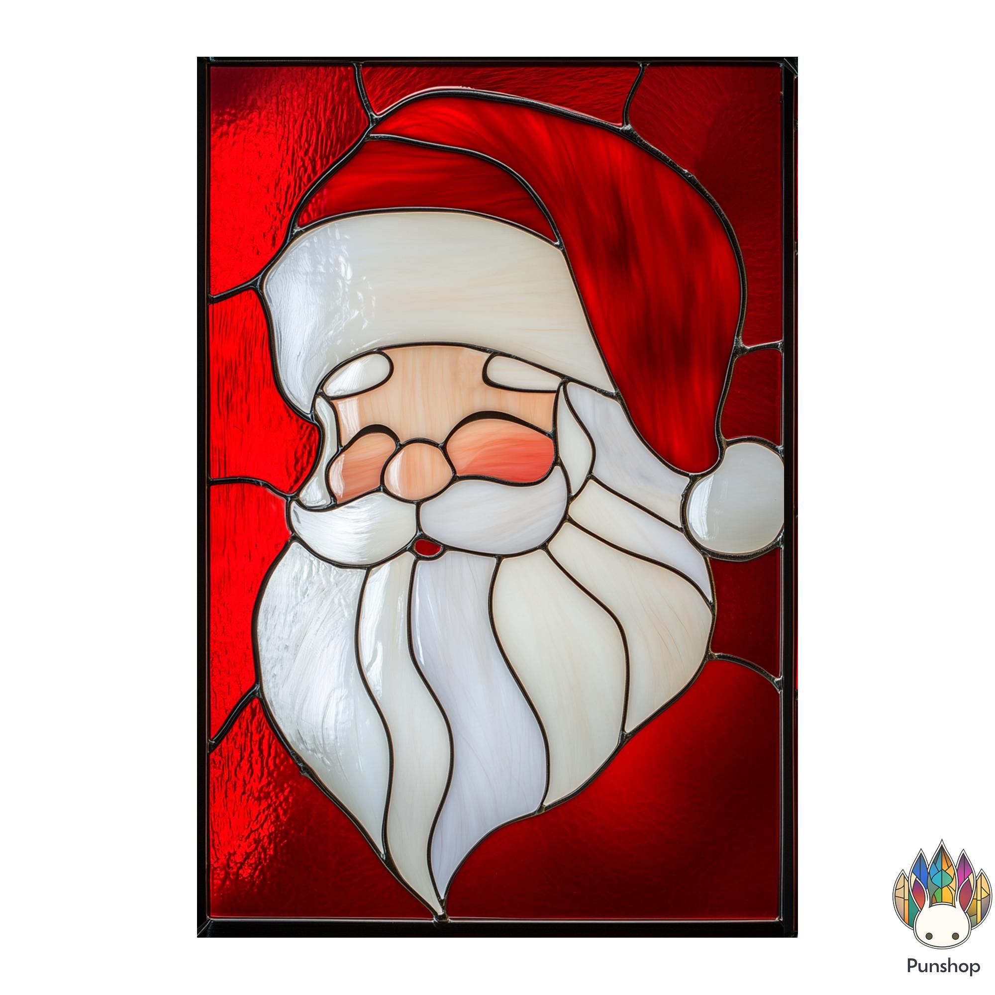 Digital Download PATTERNS, Stained Glass Window With Santa Claus ...