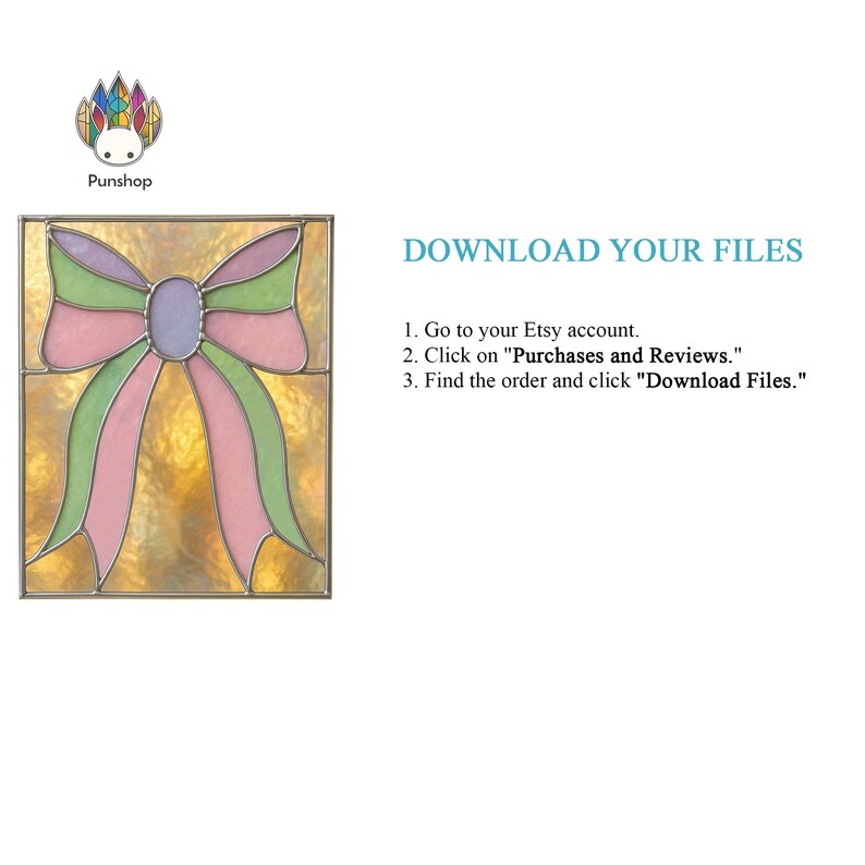 Digital Download Pattern Bow PUN289 Pink Stained Glass Window - Etsy