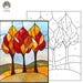 Digital Download Pattern Autumn Leaves Stained Glass Window Custom ...