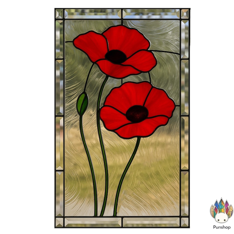Stained Glass Poppy - Etsy