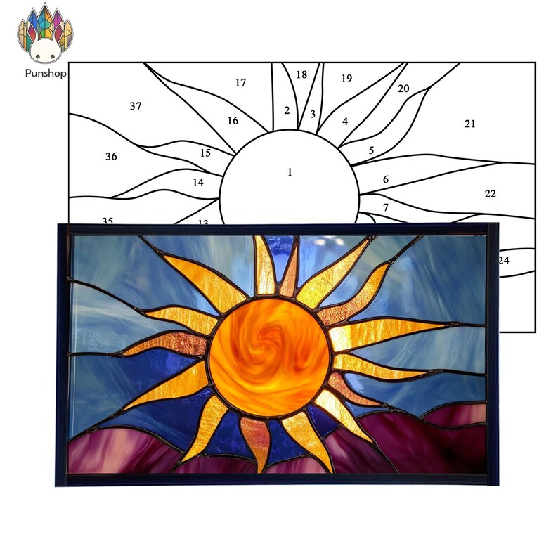 STAINED GLASS Pattern,native Sun PUN204, Diy Stained Glass Easy Stained ...